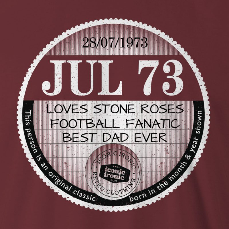 Large Tax Disc Birthday Year T Shirt. Personalised Birthday / Father's Day